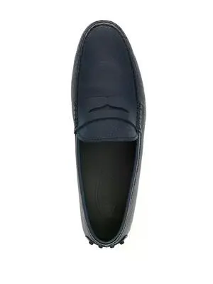 TOD'S Almond-toe Pebbled-texture Loafers