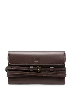 Moschino Tie Me Leather Wallet - Brown