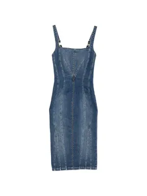 Elisabetta Franchi Denim Cotton Dress - Blue