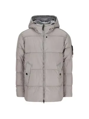 Stone Island Logo Nylon Blouson Jacket - Grey