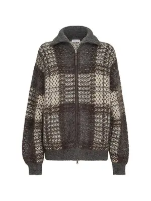 Brunello Cucinelli Wool Zipped Cardigan - Grey