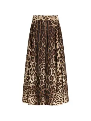 Dolce & Gabbana Leo Print Cotton Skirt - Multi
