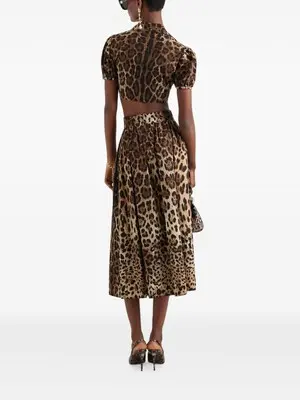 Dolce & Gabbana Leo Print Cotton Midi Skirt