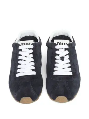 Miu Miu Plume Suede Leather Sneakers