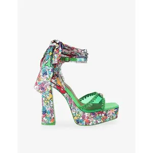 Kurt Geiger Woven Platform-heel Sandals With Tie Fastening
