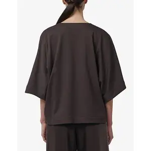 LEEM V-neck Embellished Cotton Top