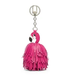 Max Mara Leather Flamingo Keyring - Pink