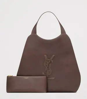 Saint Laurent Maxi Calfskin Icare Tote Bag - Beige