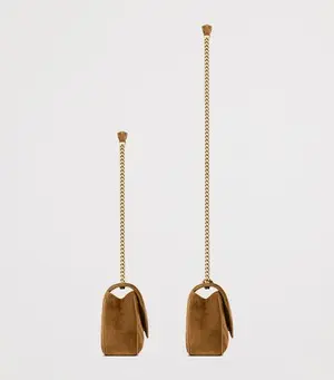Saint Laurent Small Suede Loulou Shoulder Bag - Beige