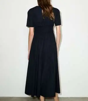 Max & Co. Shirred Cotton-virgin Wool Midi Dress