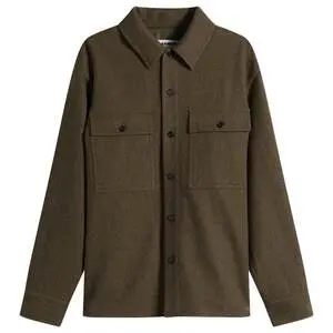JIL SANDER Wool Overshirt In | 100% Wool | End Clothing - Teak