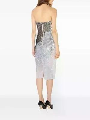 Elisabetta Franchi Off-the-shoulder Metallic Tulle Dress - Neutrals
