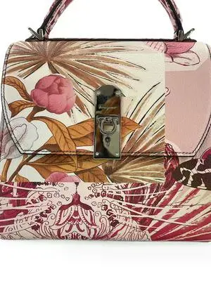FERRAGAMO 2018-2021 Floral-print Gancini Handbag