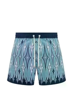 Amiri Argyle Swim Trunks - Blue