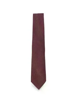 Canali Micro-pattern Silk-blend Tie - Red