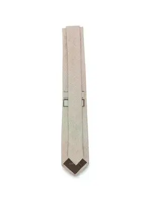 Canali Textured-finish Silk Tie - Neutrals