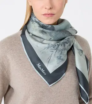 Max Mara Silk Printed Square Scarf