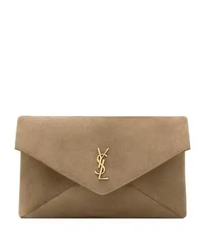 Saint Laurent Large Envelope Cassandre Pouch - Grey