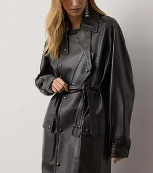 Ralph Lauren Lambskin Bailey Trench Coat