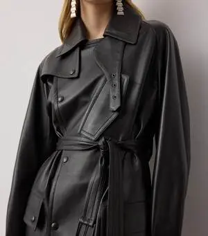 Ralph Lauren Lambskin Bailey Trench Coat