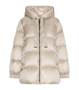 Max Mara Down-filled Quilted Coat - Neutral