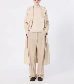 Max Mara Virgin Wool-blend Straight Trousers - Nude