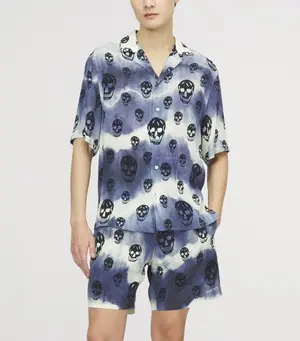 Alexander McQueen Tie-dye Skull Hawaiian Shirt