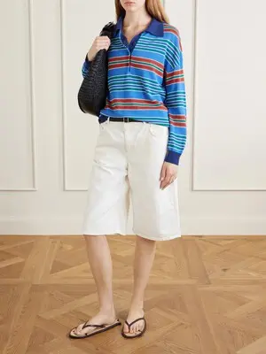 Staud Fish Leather And Raffia Sandals