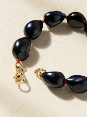 LUCY DELIUS 14-karat Gold, Diamond, And Pearl Bracelet
