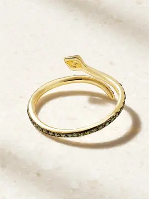 Ileana Makri Small Python 18-karat Gold Diamond Ring