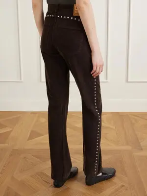 Polo Ralph Lauren Studded Stretch-cotton Corduroy Flared Pants