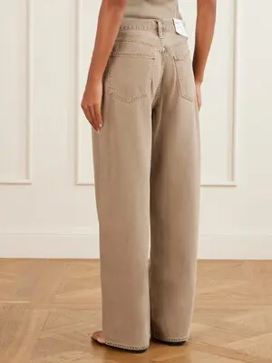 AGOLDE Low Slung Baggy Low-rise Wide-leg Jeans - Brown