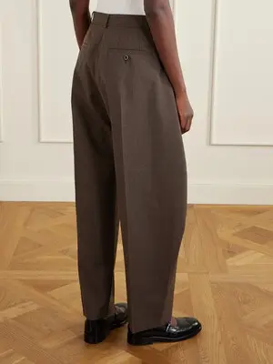 Sacai Pleated Belted Wide-leg Twill Trousers