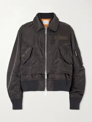 Sacai Cropped Padded Shell Bomber