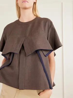 Sacai Ruffled Wool Blouse