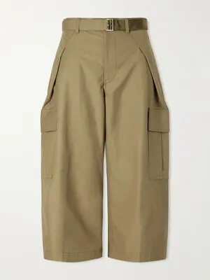 Sacai Cotton Wide-leg Cargo Pants - Neutrals