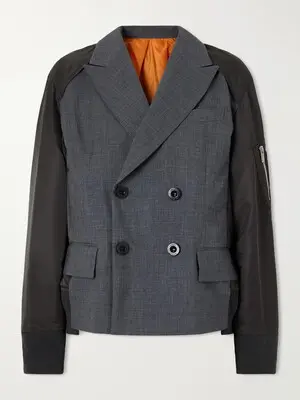 Sacai Shell-trimmed Wool Blazer