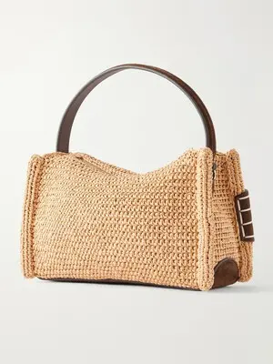 JW Anderson Crocheted Raffia Loafer Shoulder Bag - Neutrals