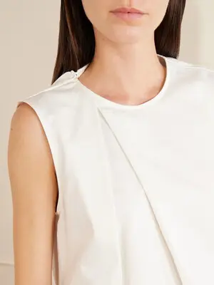 JW Anderson Tie-detailed Cotton Top - Neutrals