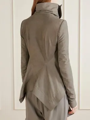 Rick Owens Virgin Wool-trimmed Suede Biker Jacket