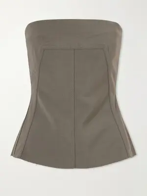 Rick Owens Strapless Wool-blend Bustier Top - Gray