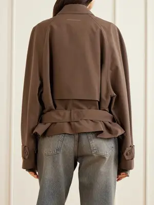 MAISON MARGIELA Belted Distressed Gabardine Jacket
