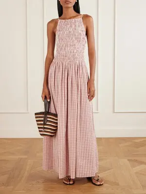 Faithfull The Brand Laia Checked Cotton Maxi Dress