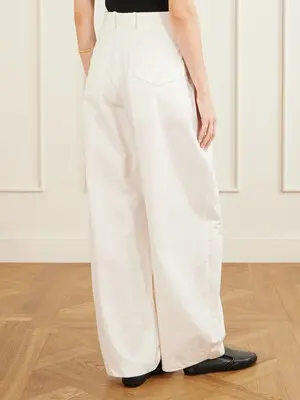 KALLMEYER Joel Pleated Cotton-poplin Wide-leg Trousers