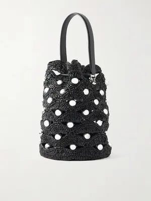 Rabanne Embellished Raffia Crossbody Bag