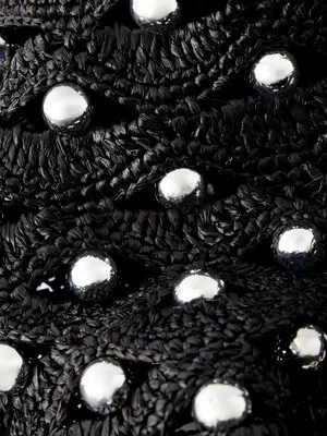 Rabanne Embellished Raffia Crossbody Bag