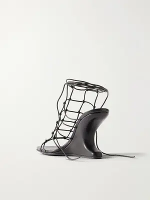 Rick Owens Cantilever Leather Wedge Sandals