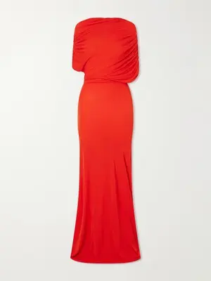 Alex Perry Draped Jersey Gown - Red