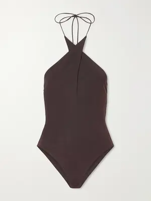 Alex Perry Halterneck Backless Stretch-mesh Bodysuit