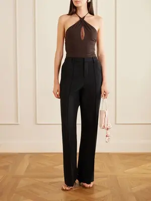 Alex Perry Halterneck Backless Stretch-mesh Bodysuit